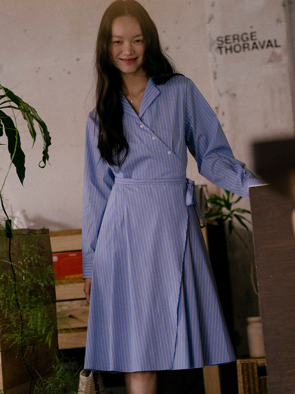 틸아이다이 - [리퍼브세일]Wrap dress TISU01OP05_Blue