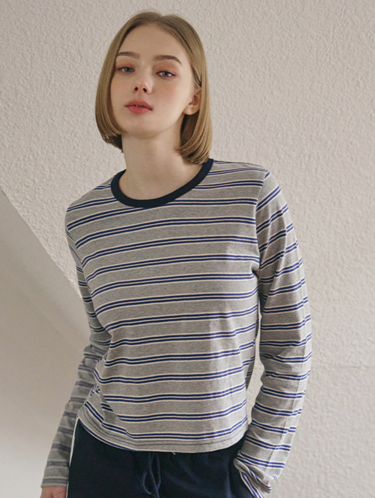 [SWEET SOUP] 스트라이프 크롭 티셔츠(WB2LTE1) - 숲몰