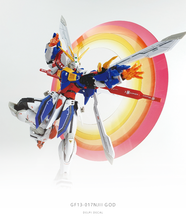 RG GOD GUNDAM WATER DECAL - DelpiDecal