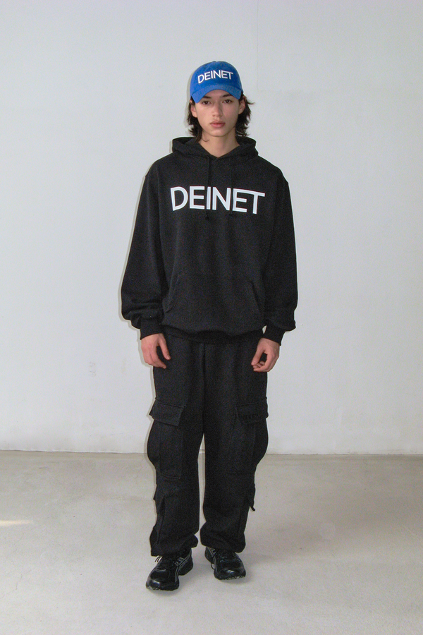 STRING CARGO SWEAT PANTS IN BLACK | DEINET