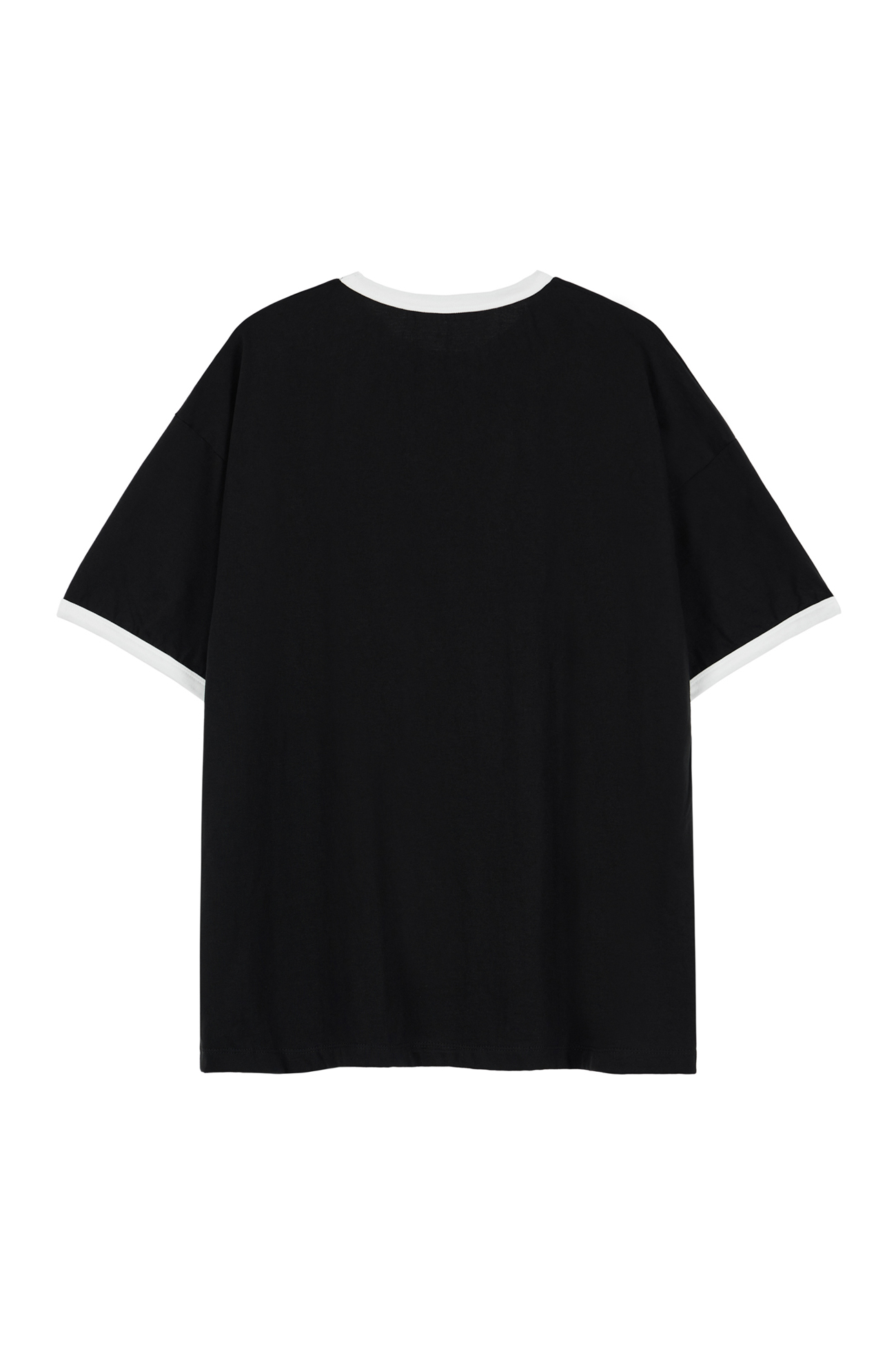 DEINET OVERFIT LOGO RINGER T-SHIRTS IN BLACK | DEINET