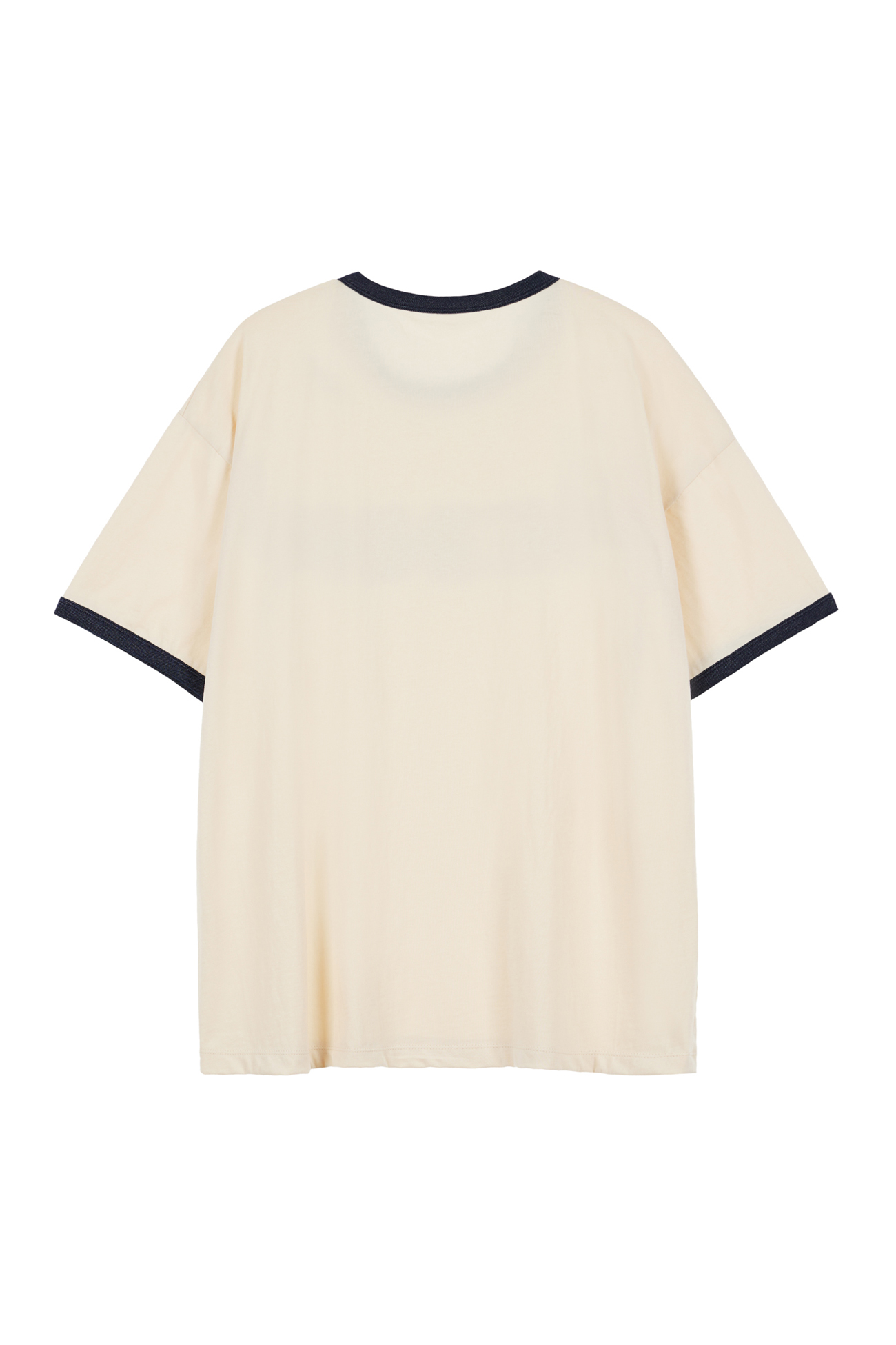 DEINET OVERFIT LOGO RINGER T-SHIRTS IN CREAM | DEINET