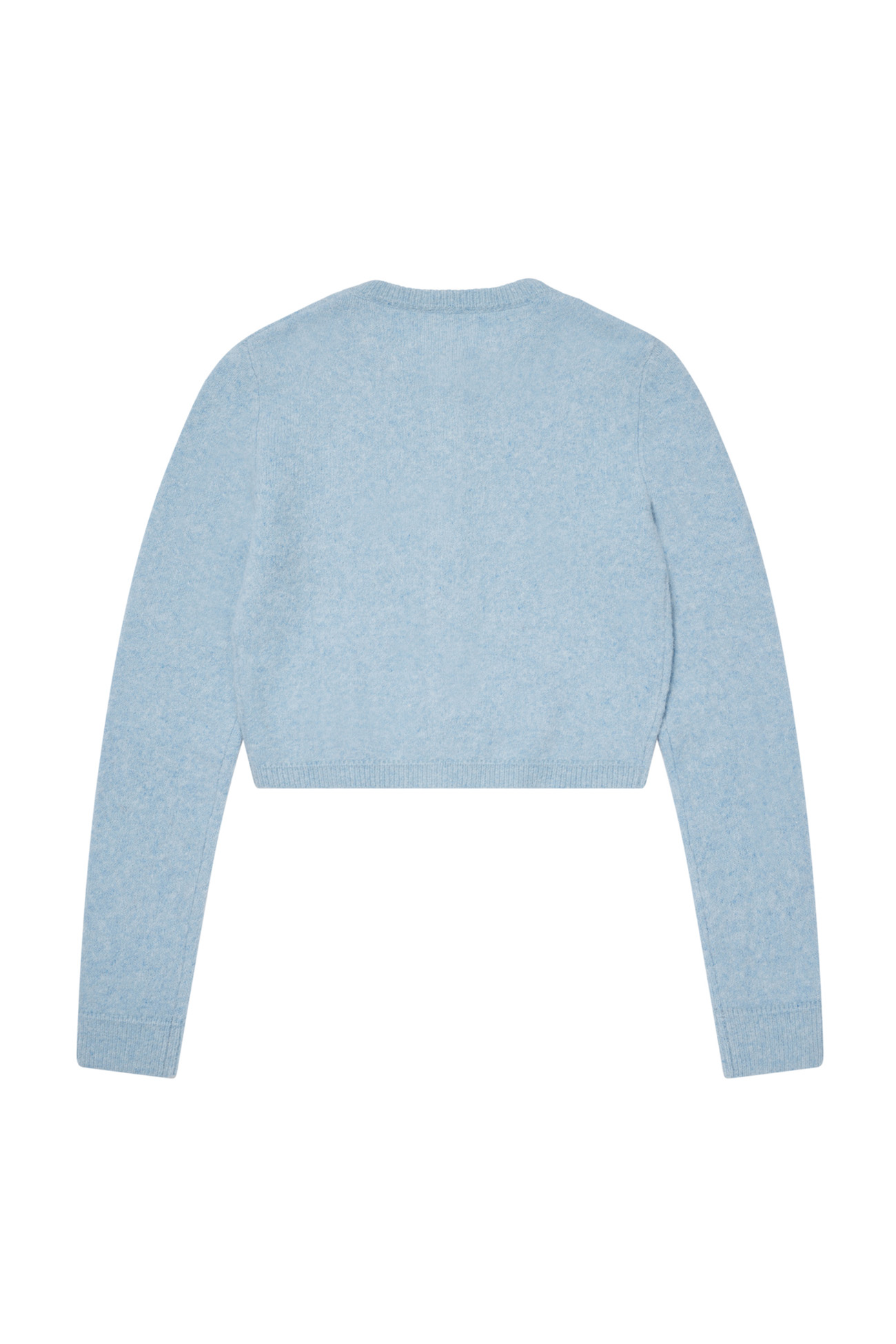 ALPACA ROUND KNIT CARDIGAN IN LIGHT BLUE | DEINET