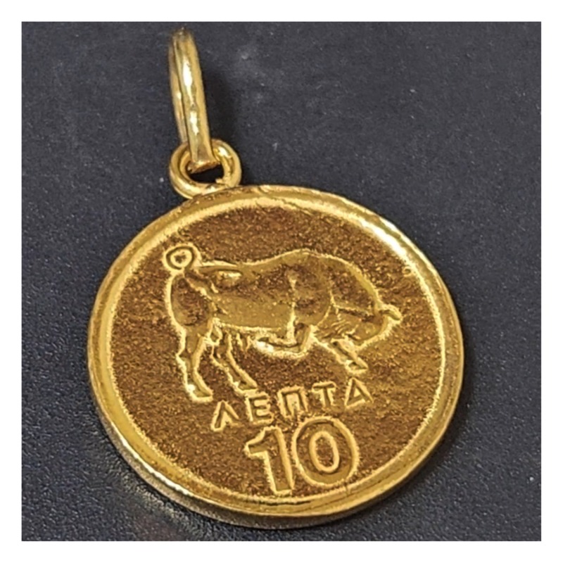 Basic Layout - 24K solid gold Greece charging bull coin pendant 19mm ...