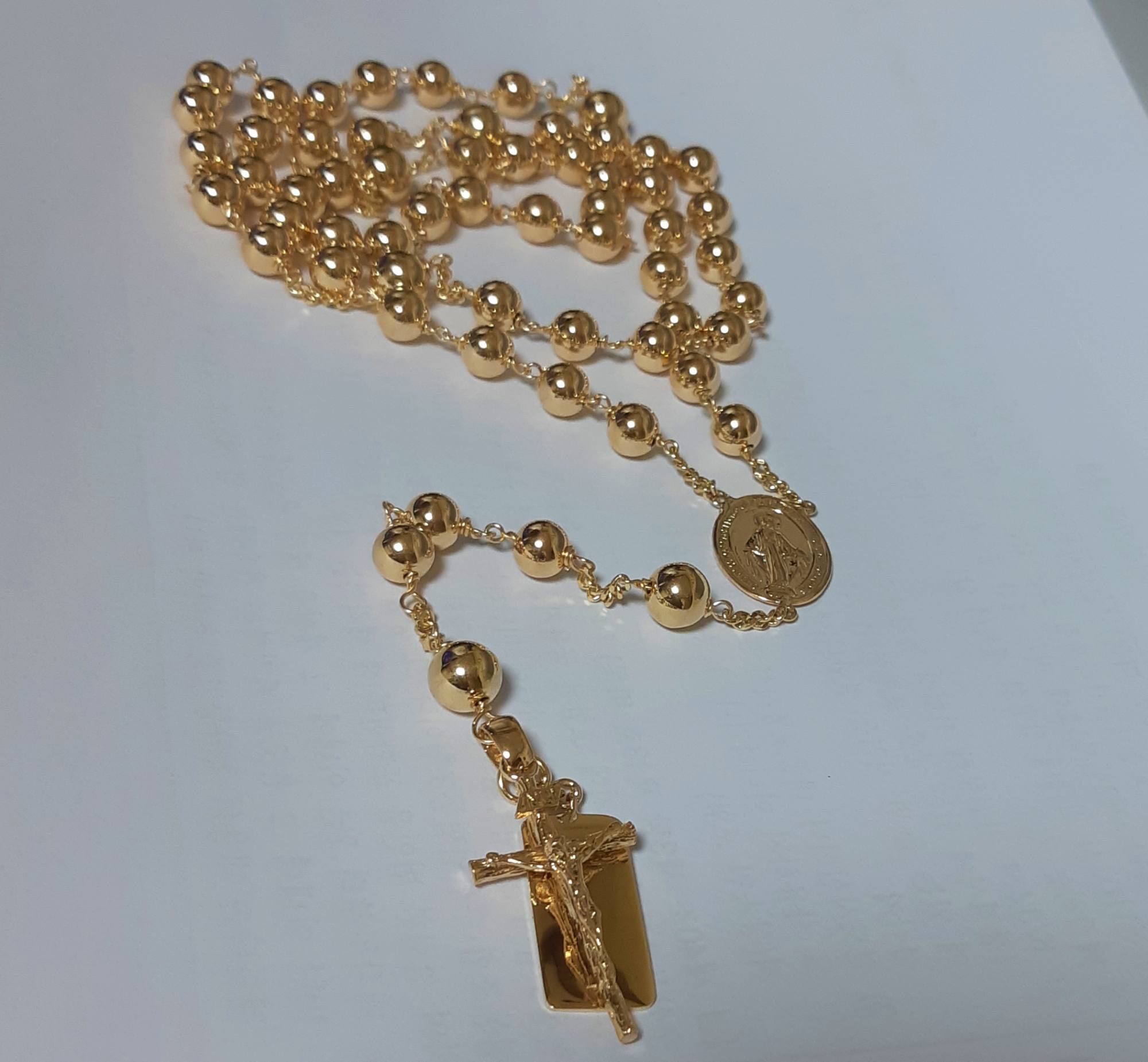 18K Gold 5-Decade Rosary, Catholic Sacramental
