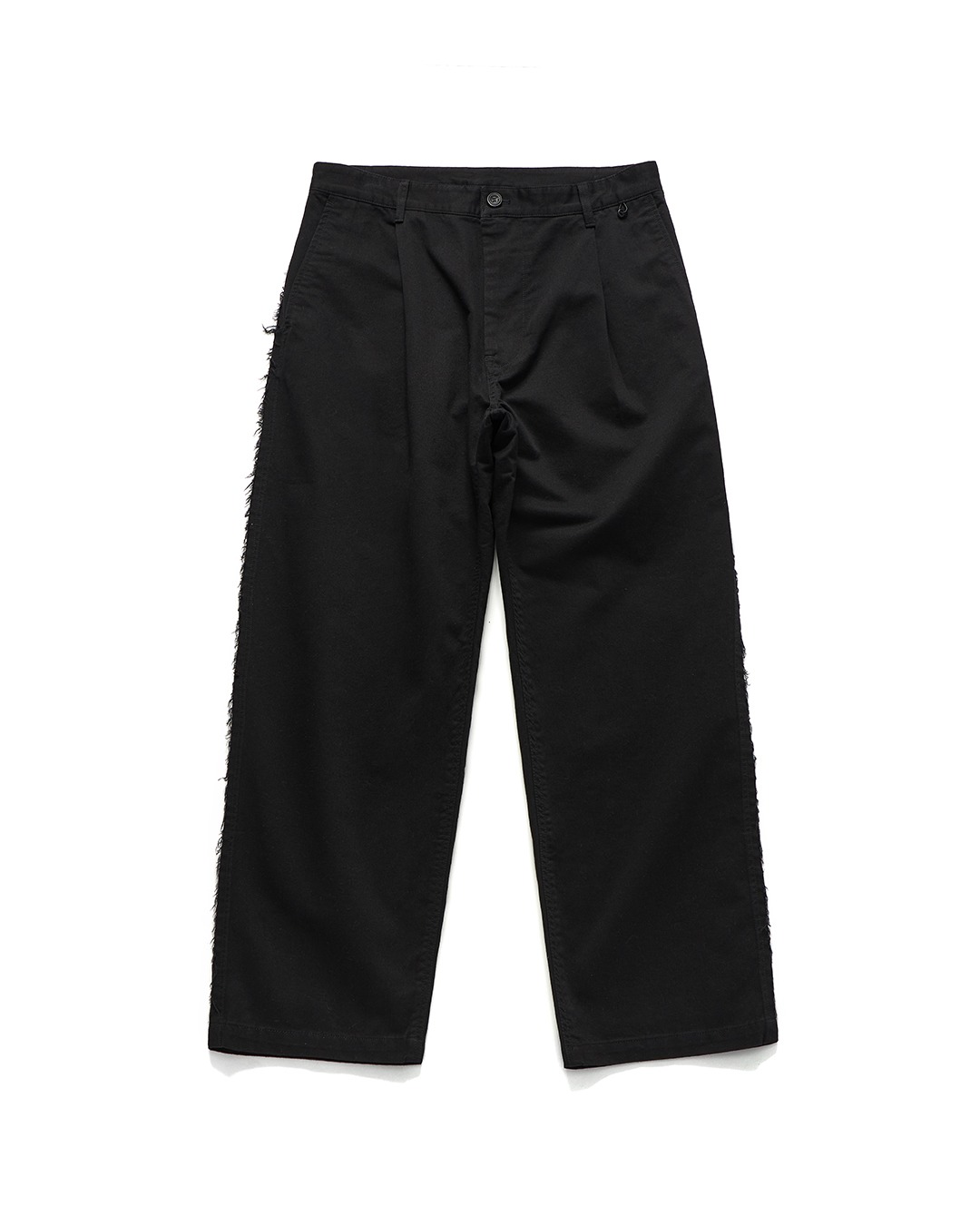 RAW EDGED CUT CHINO PANTS / BLACK - FR8IGHT
