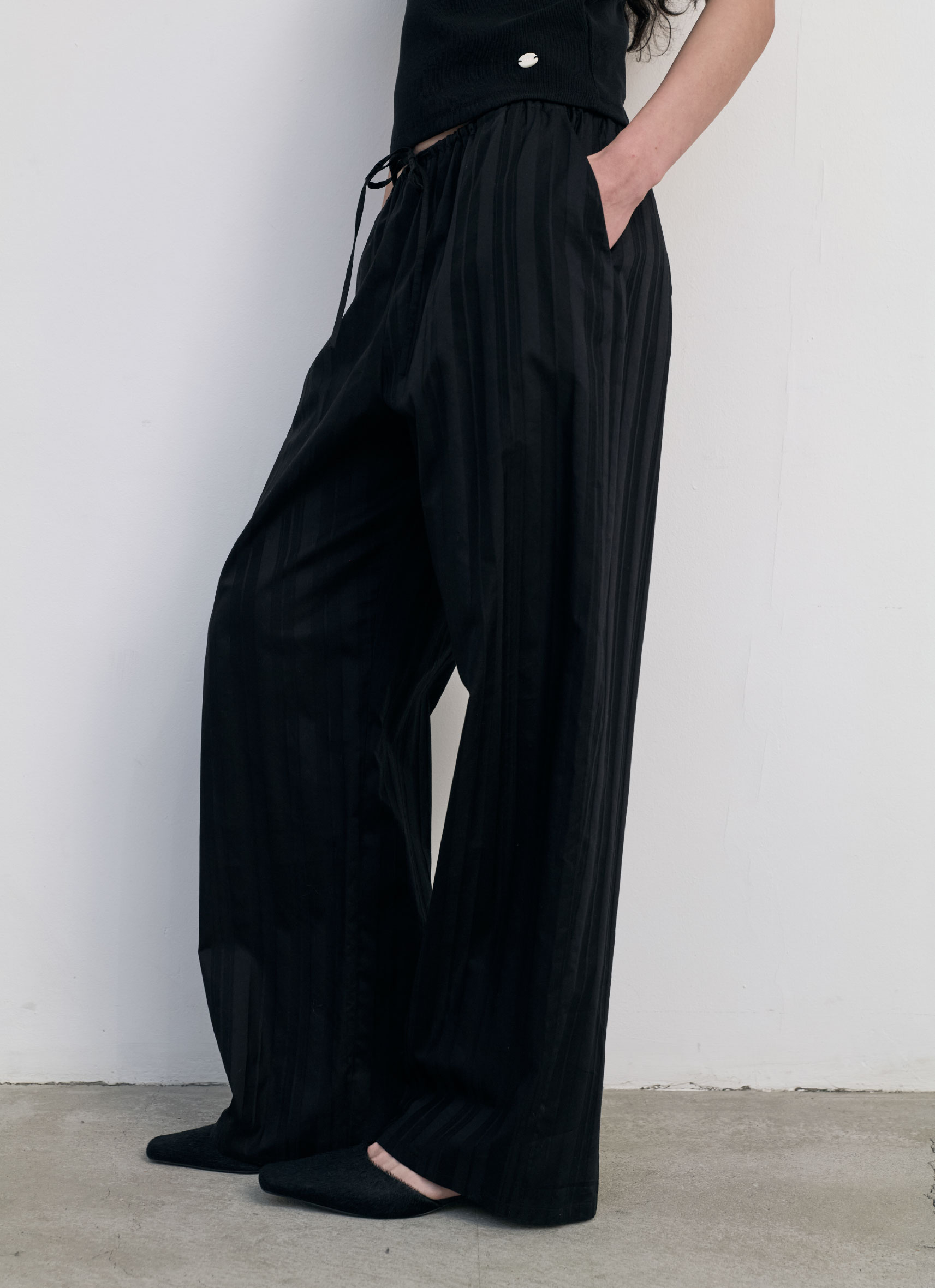 25SS DRAWSTRING PANTS / BLACK - LIFESTYLE BRAND GBH