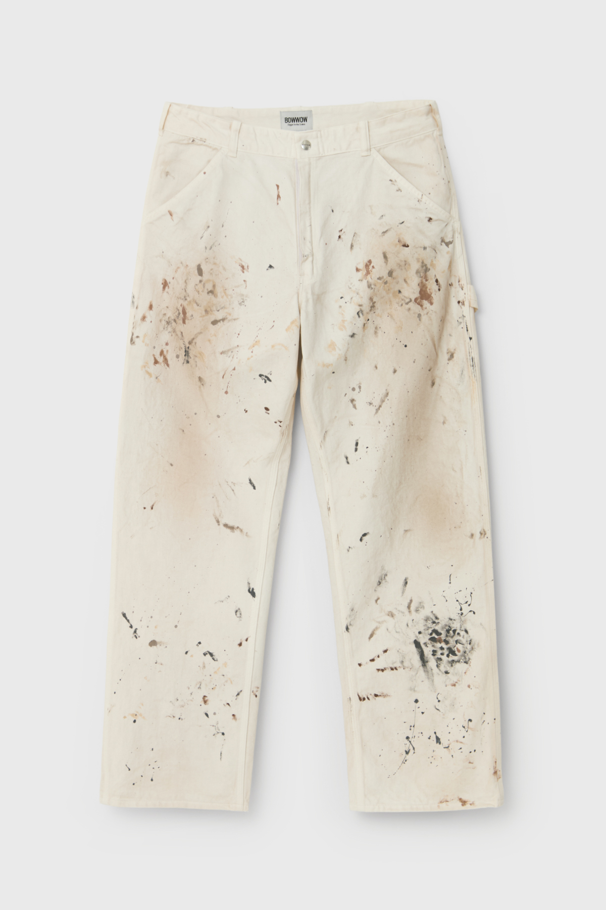 BOWWOW 바우와우 PAINTER'S PAINT STAINED PAINTER PANTS (AGED WHITE) l ...