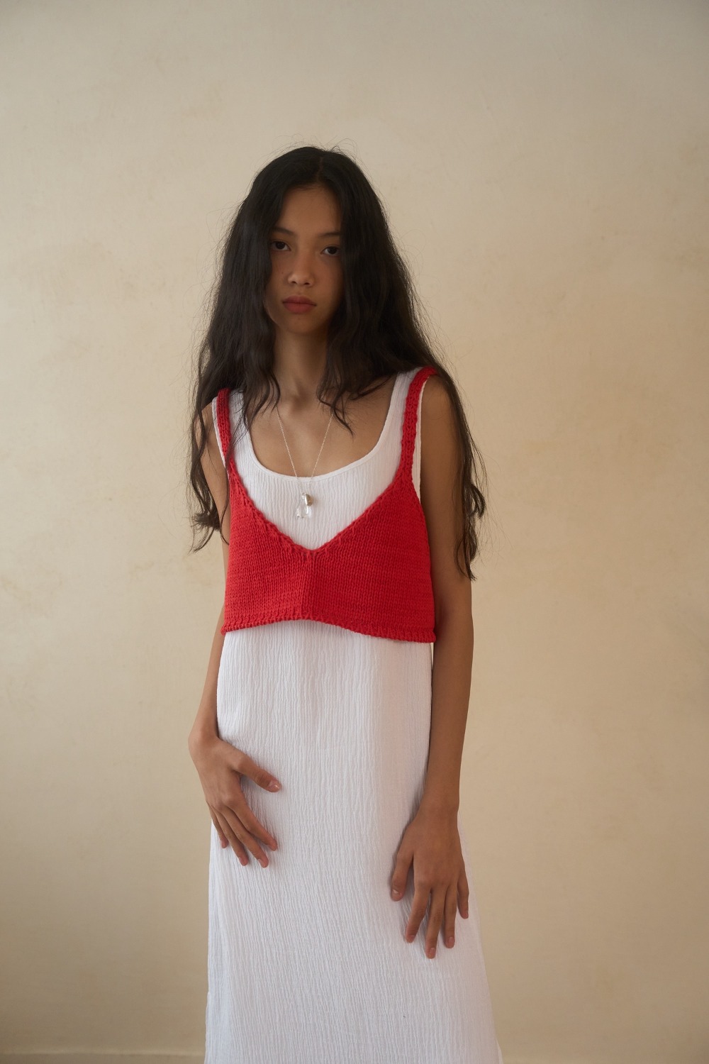 Tape Knit Bustier / Red - 아우어솔티 | oursaalty