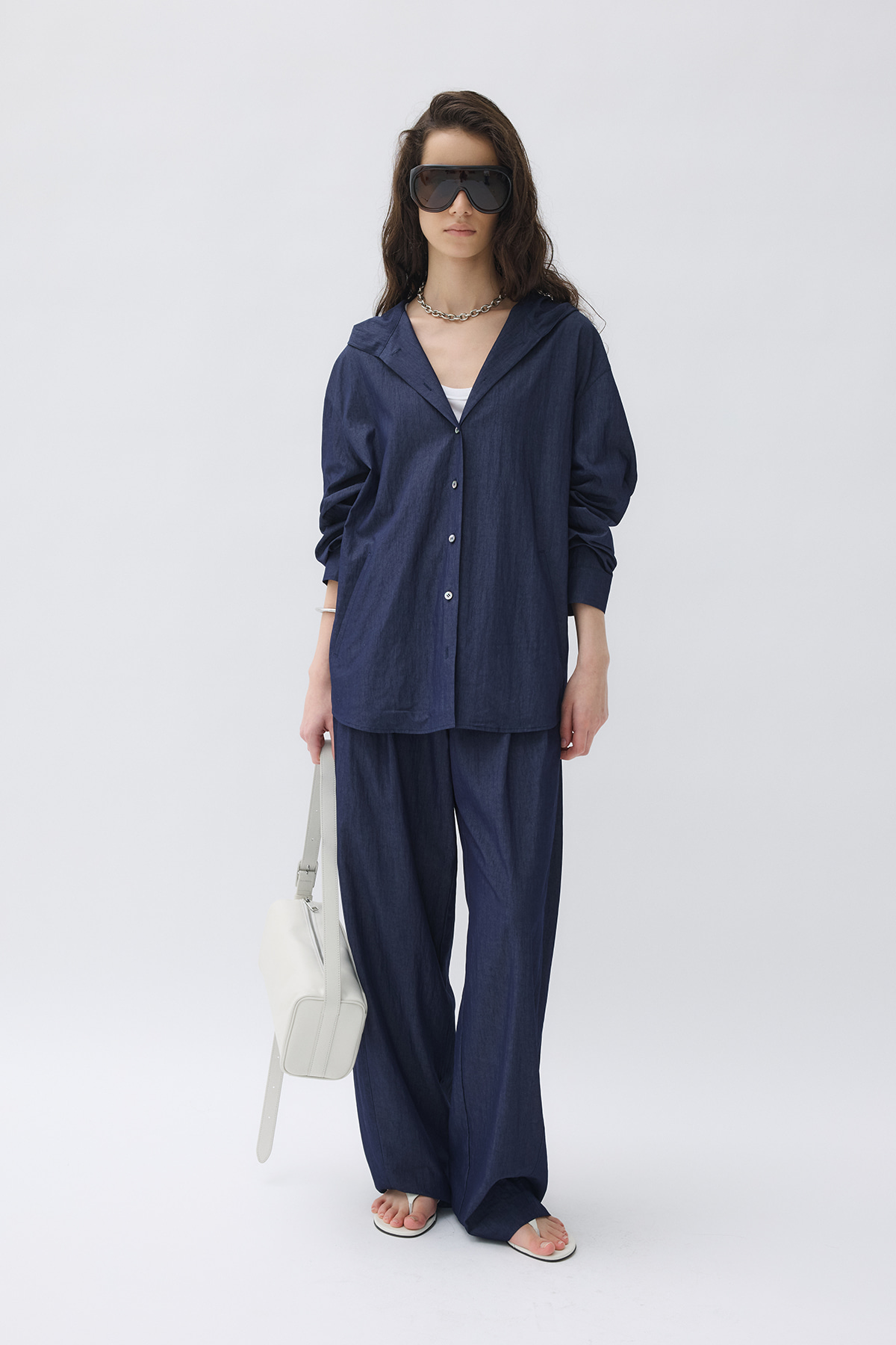 Namy viscose linen blended hoodie BL - R2W 알투더블유