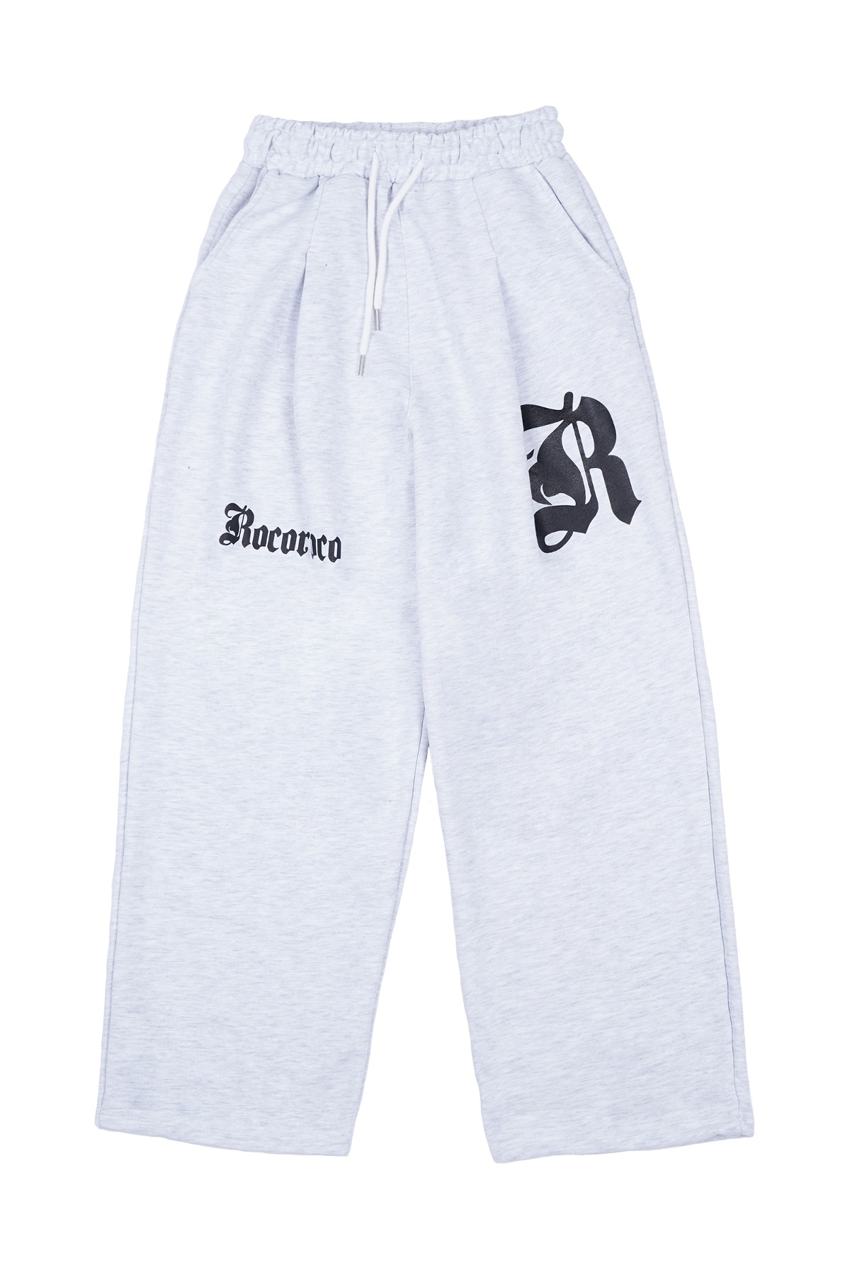 R Medieval WIDE PANTS white melange - rocoroco