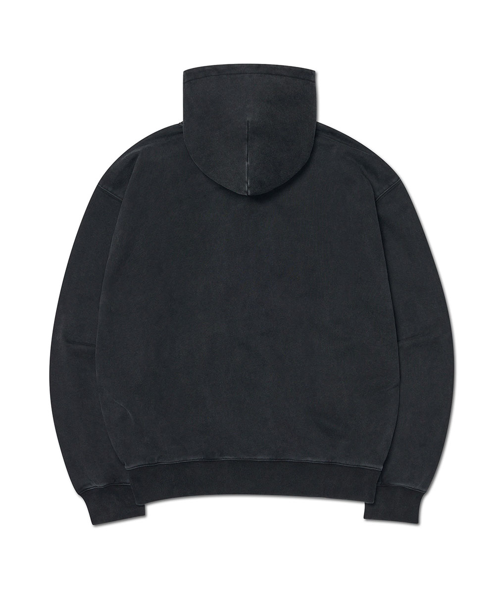 R.P LAYER HOODED ZIP-UP - WASHED BLACK