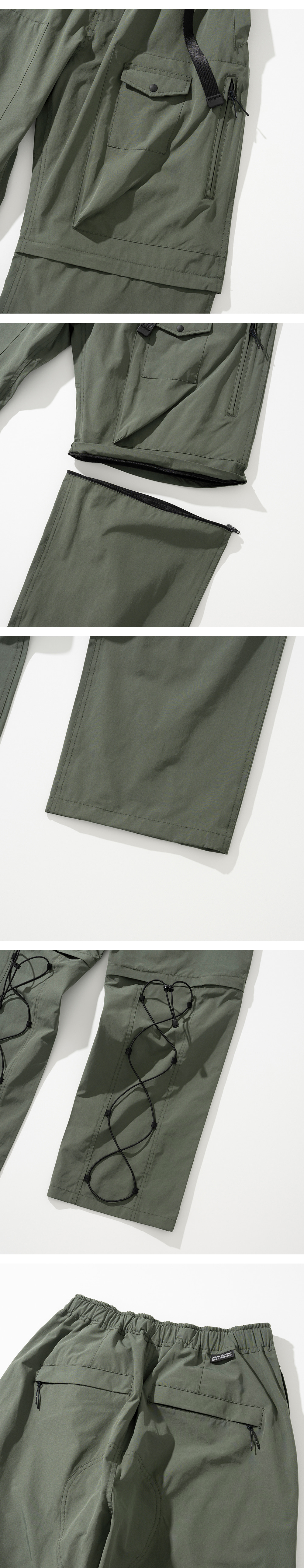 detachable utility pants sage green - UNIFORM BRIDGE